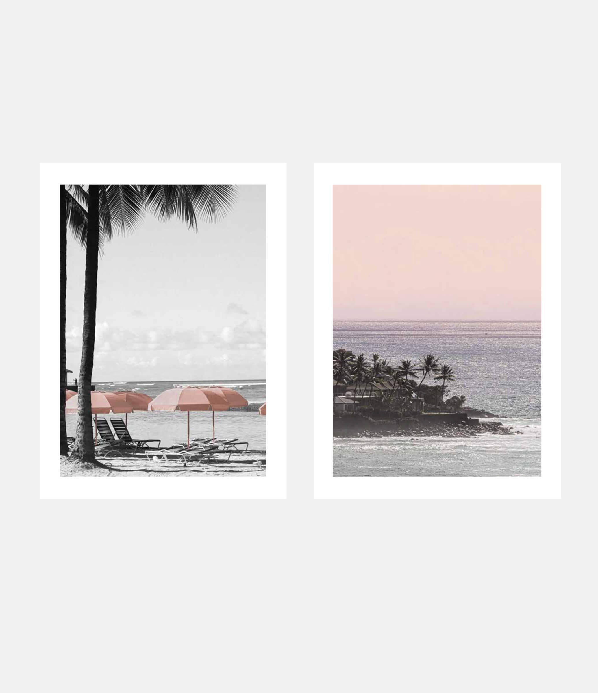 Pink Brolly Beach + Palm Tree Point | Fine Art Photographic Prints By ...